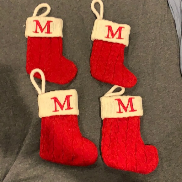 Holiday | 4st Nicholas Square Mini M Initial Stockings Small Stockings ...